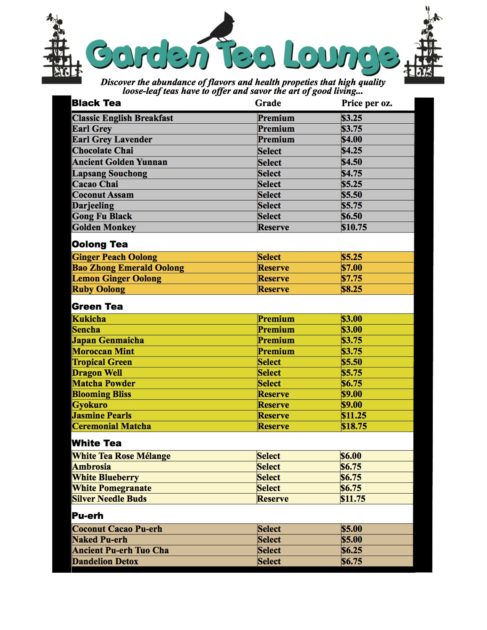 Tea Price List - Craftiques Mall - San Antonio Vintage Collectibles and ...